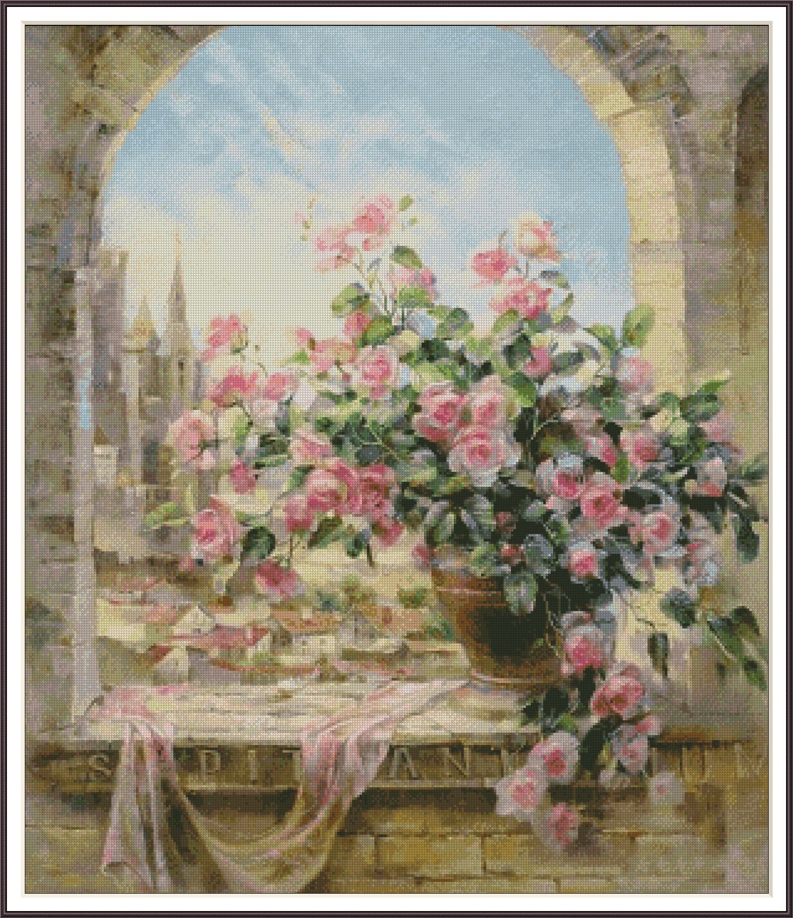Magic Garden Roses - Chart Counted Cross Stitch Pattern Needlework PDF ...