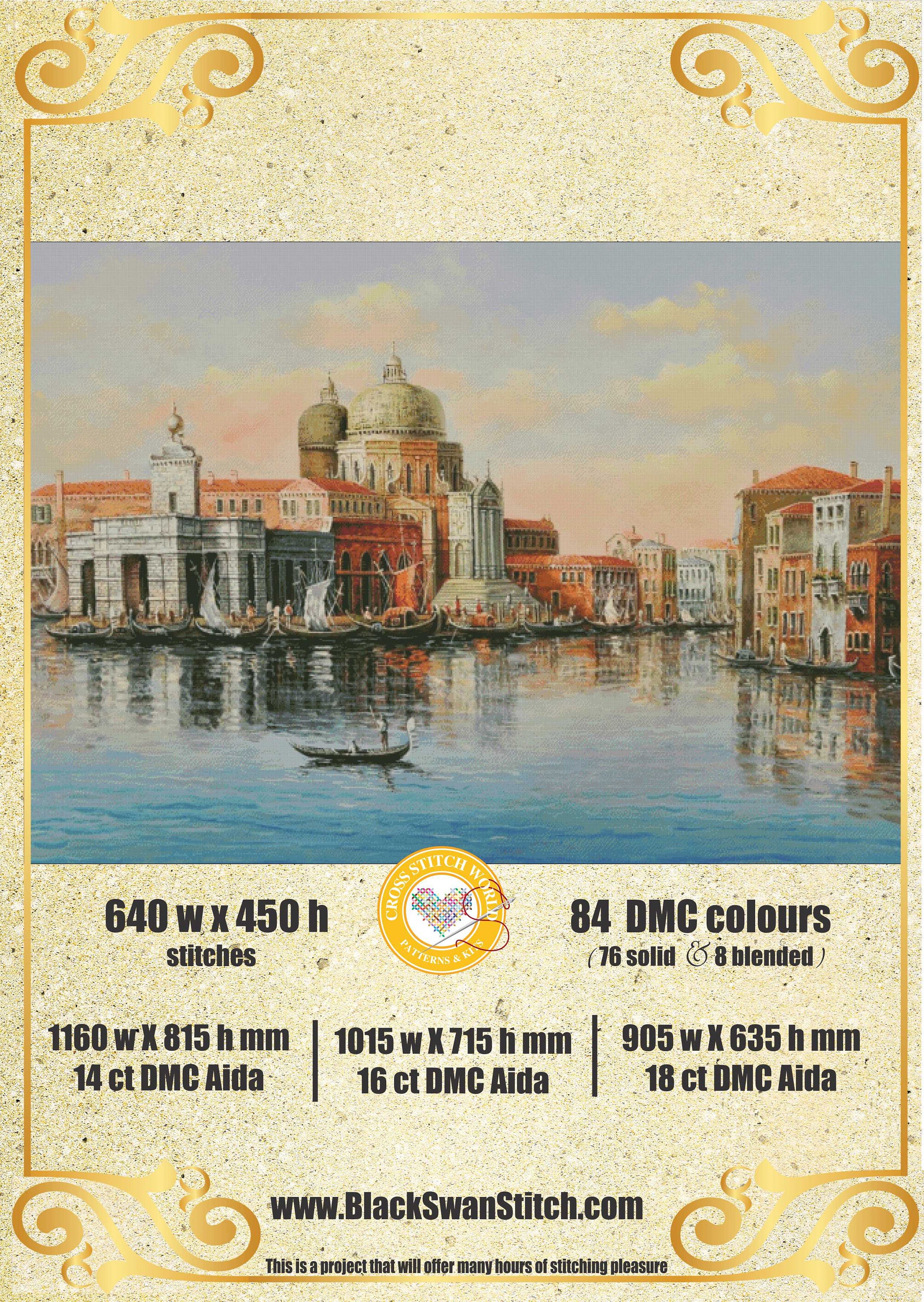 Grand Canal Venice Good Morning Landscape - Chart Counted Cross Stitch ...