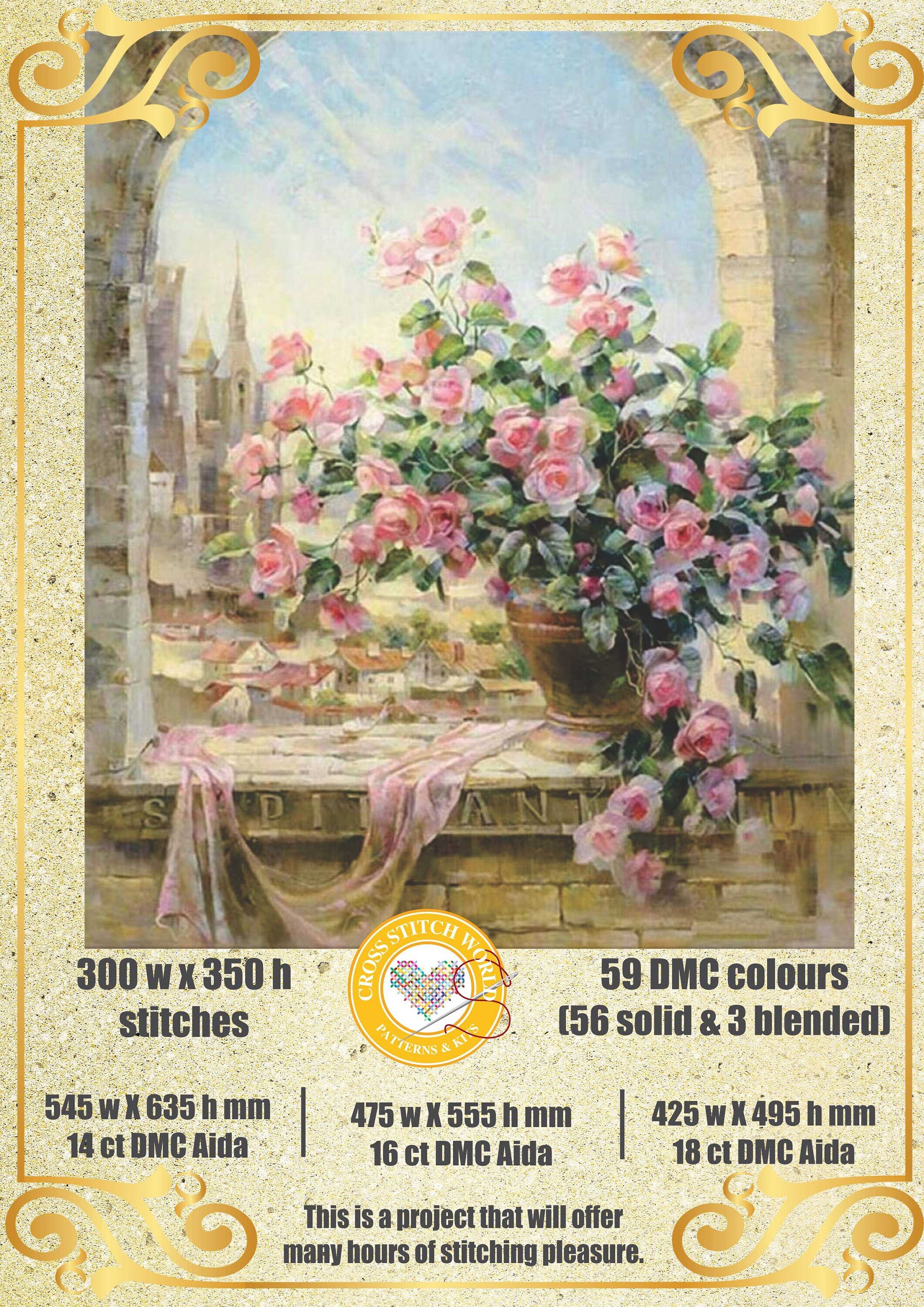 Magic Garden Roses - Chart Counted Cross Stitch Pattern Needlework PDF ...
