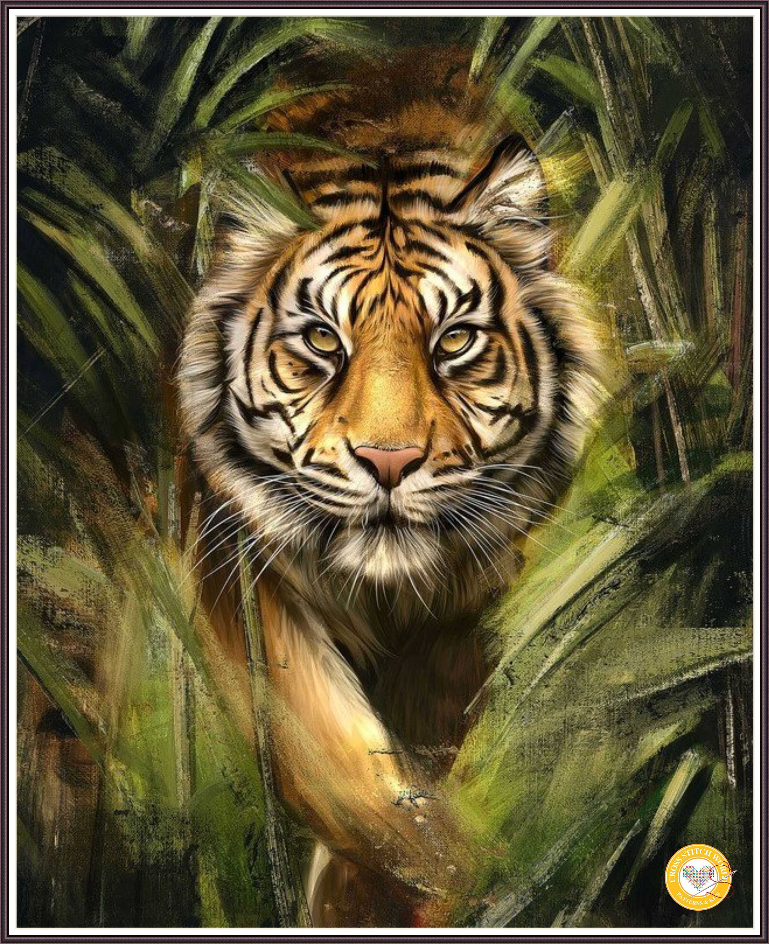 Tiger - Chart Counted Cross Stitch Pattern Needlework PDF - Etsy