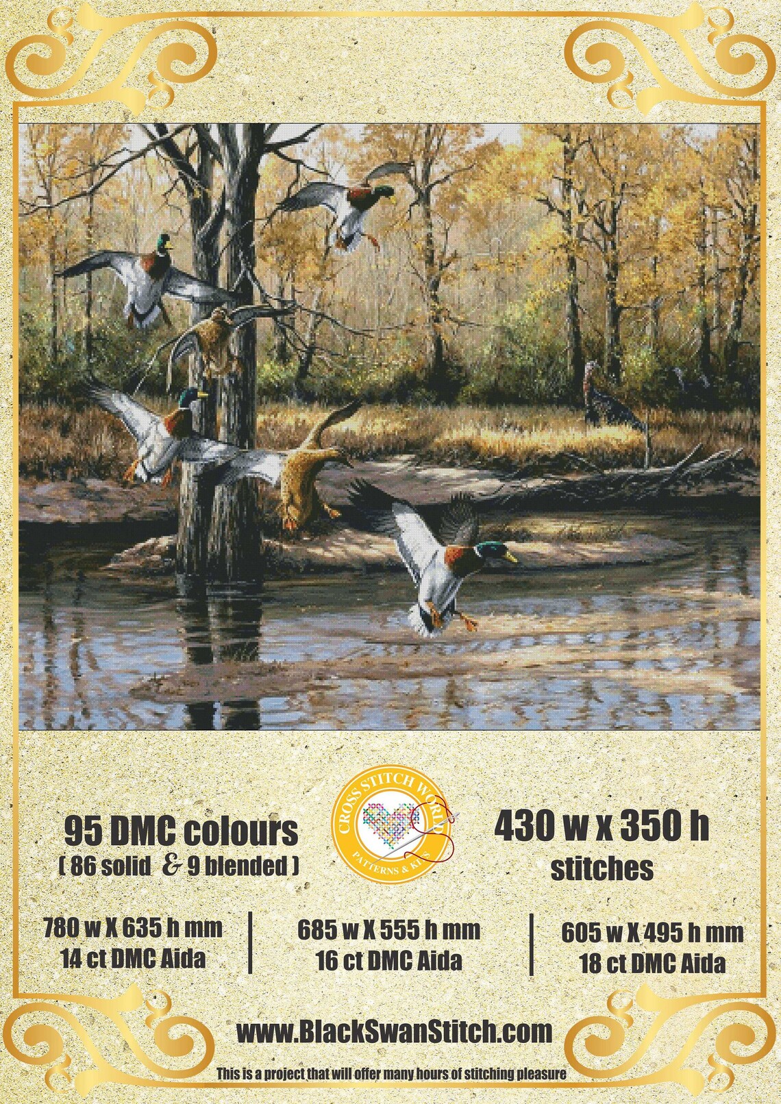 Hunters Dream Chickadees in Birch Tree Birds - Chart Counted Cross ...