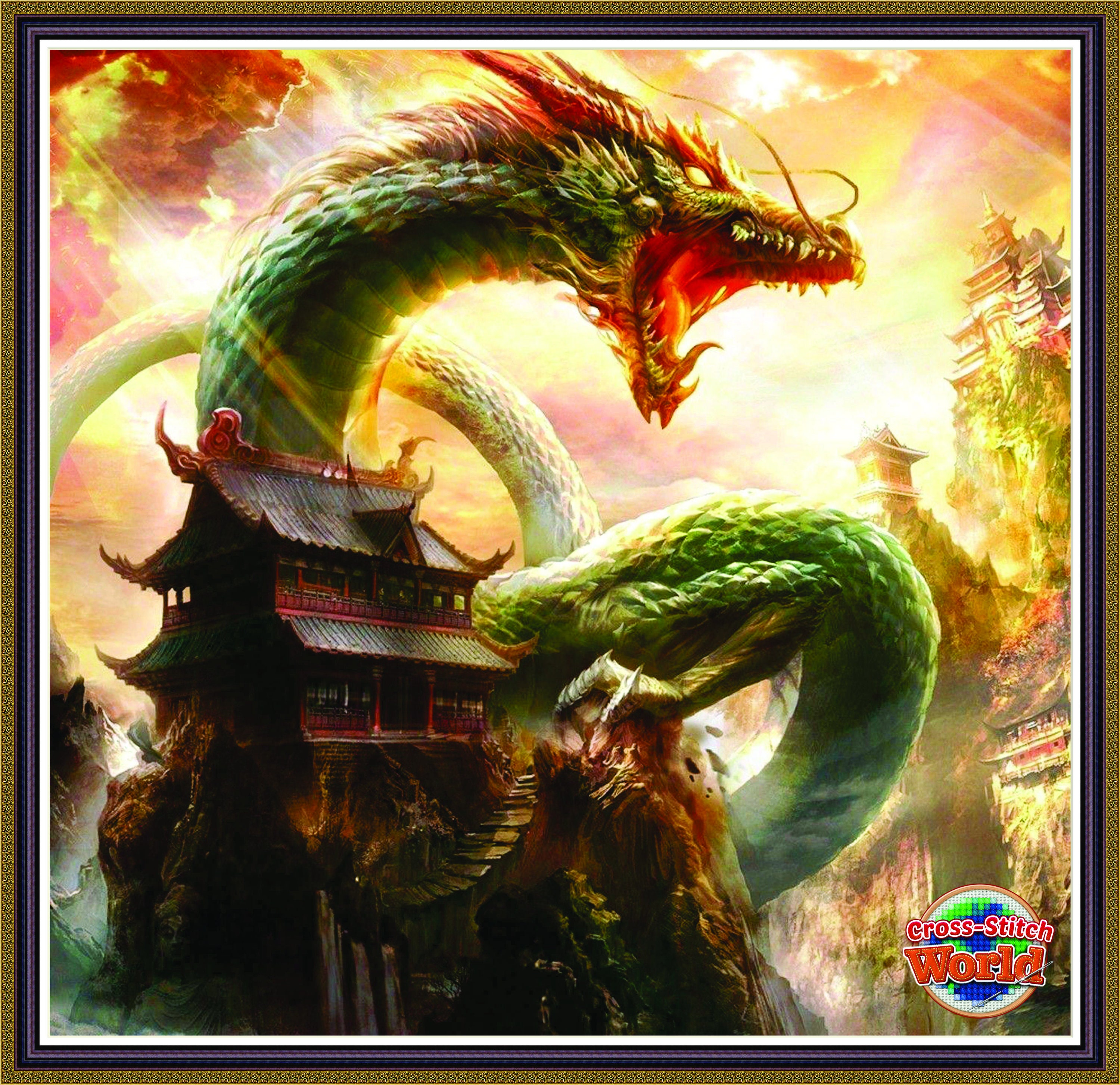 Chinese Dragon Chart Counted Cross Stitch Pattern Needlework PDF - Etsy