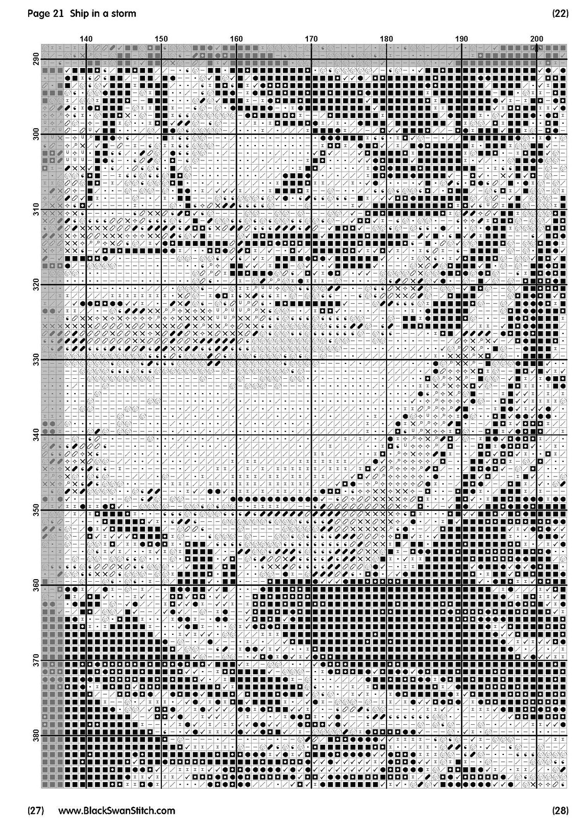 Ship in a Storm Whiteford Lighthouse Sea Storm Chart Counted Cross ...