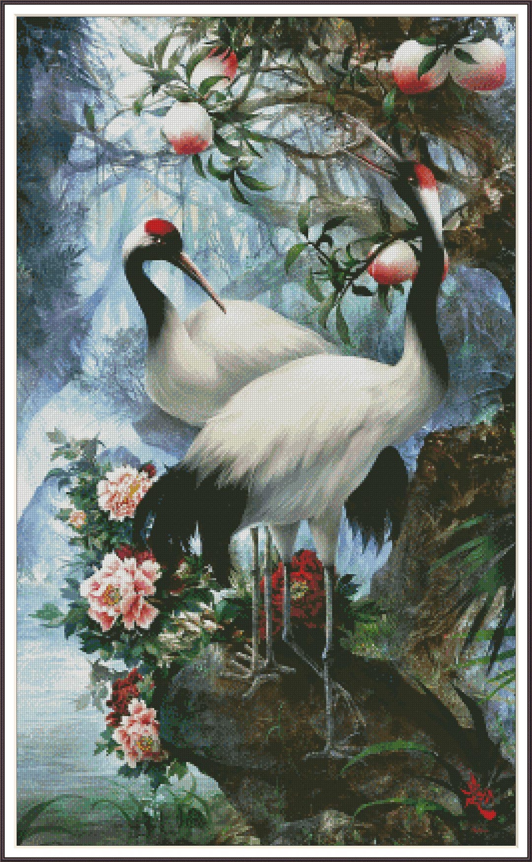 Cranes in Birch Tree Cross Stitch Pattern: Bird Needlework PDF - Etsy