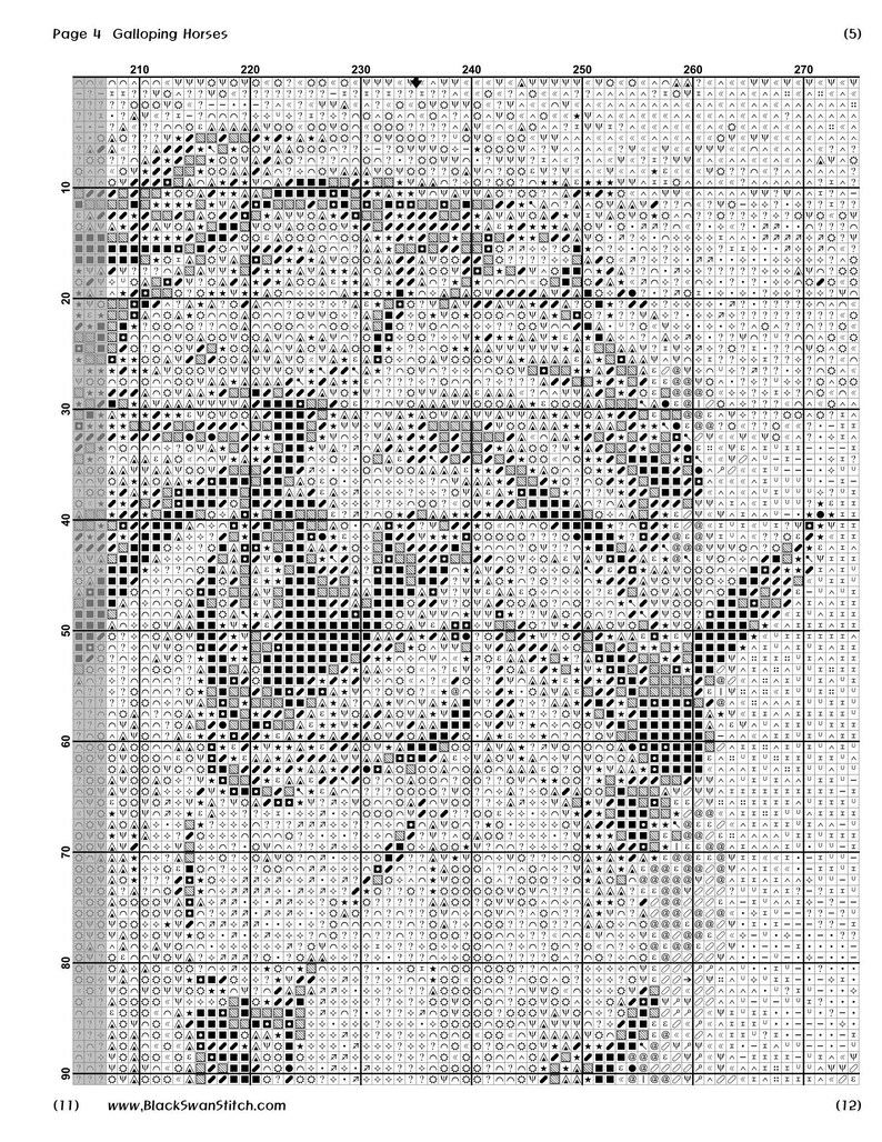 Galloping Horses - Chart Counted Cross Stitch Pattern Needlework PDF - Etsy