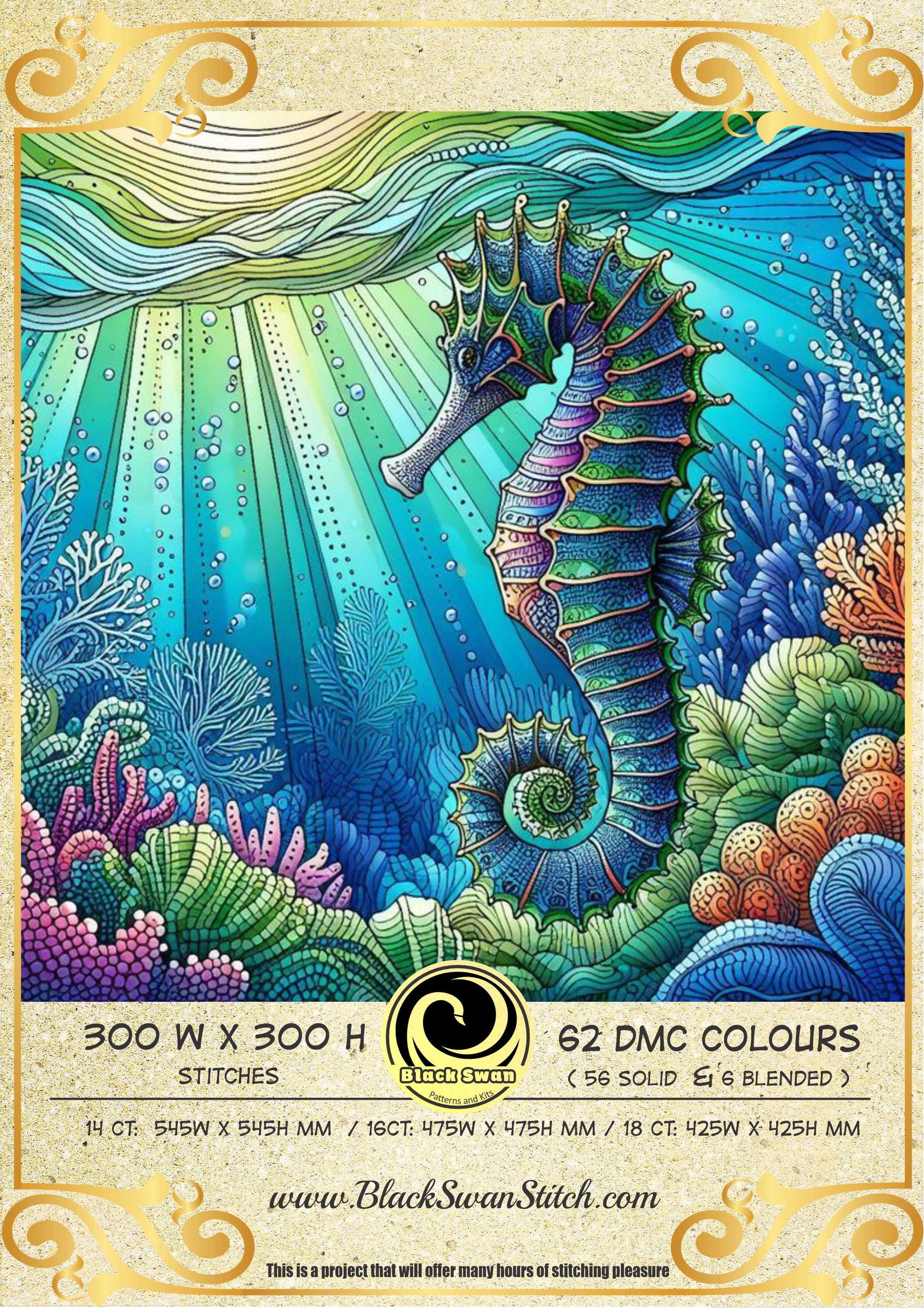 SEAHORSE Chart Counted Cross Stitch Pattern Needlework PDF - Etsy