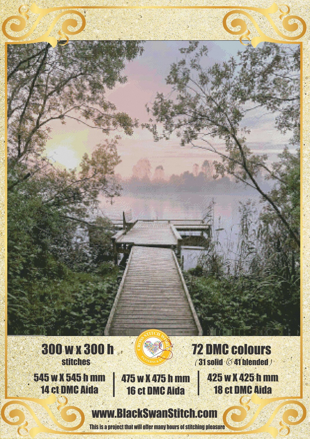PIER Pine Tree Forest Landscape - Chart Counted Cross Stitch Pattern ...