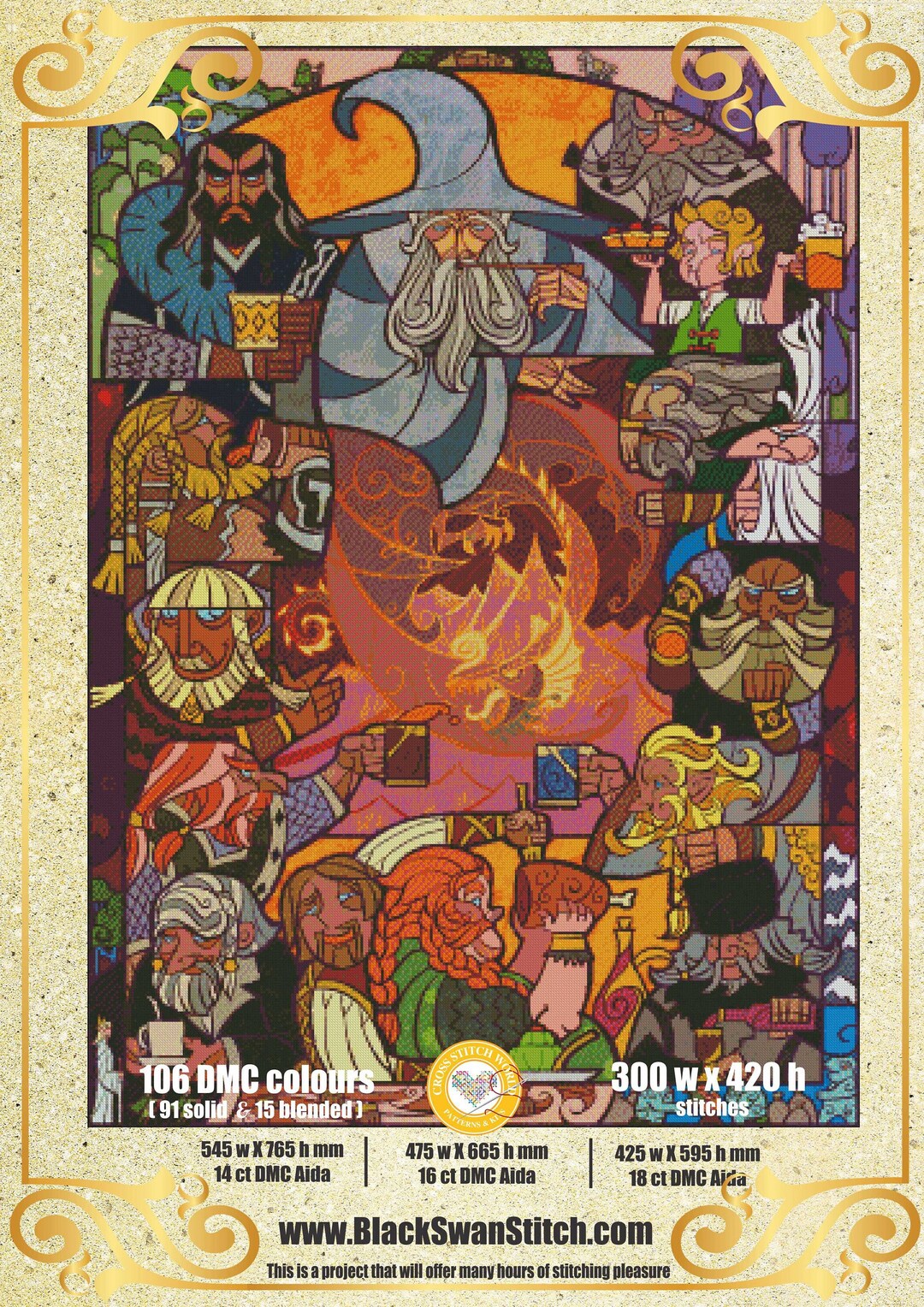 The Lord of the Rings Fantasy - Chart Counted Cross Stitch Pattern ...