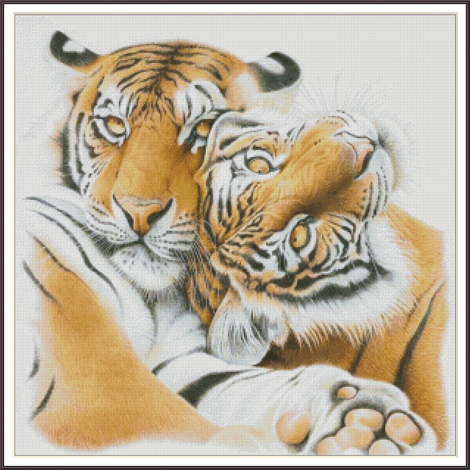Tigers - Chart Counted Cross Stitch Pattern Needlework PDF - Etsy