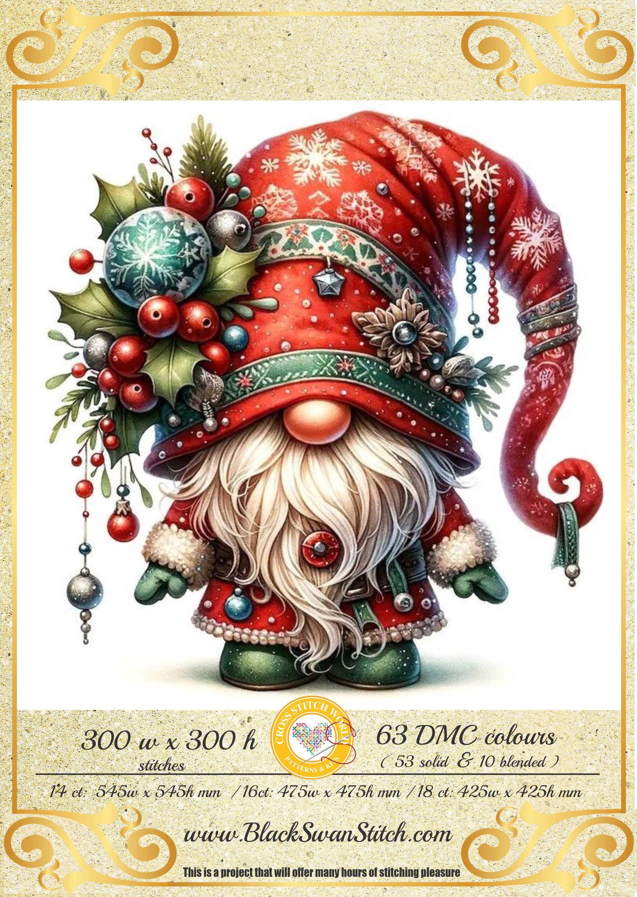 Christmas Gnome - Chart Counted Cross Stitch Pattern Needlework PDF - Etsy