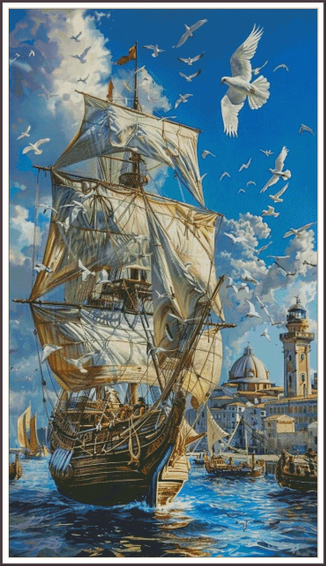 Mayflower Ship Cross Stitch Pattern: Sea Storm Needlework PDF - Etsy