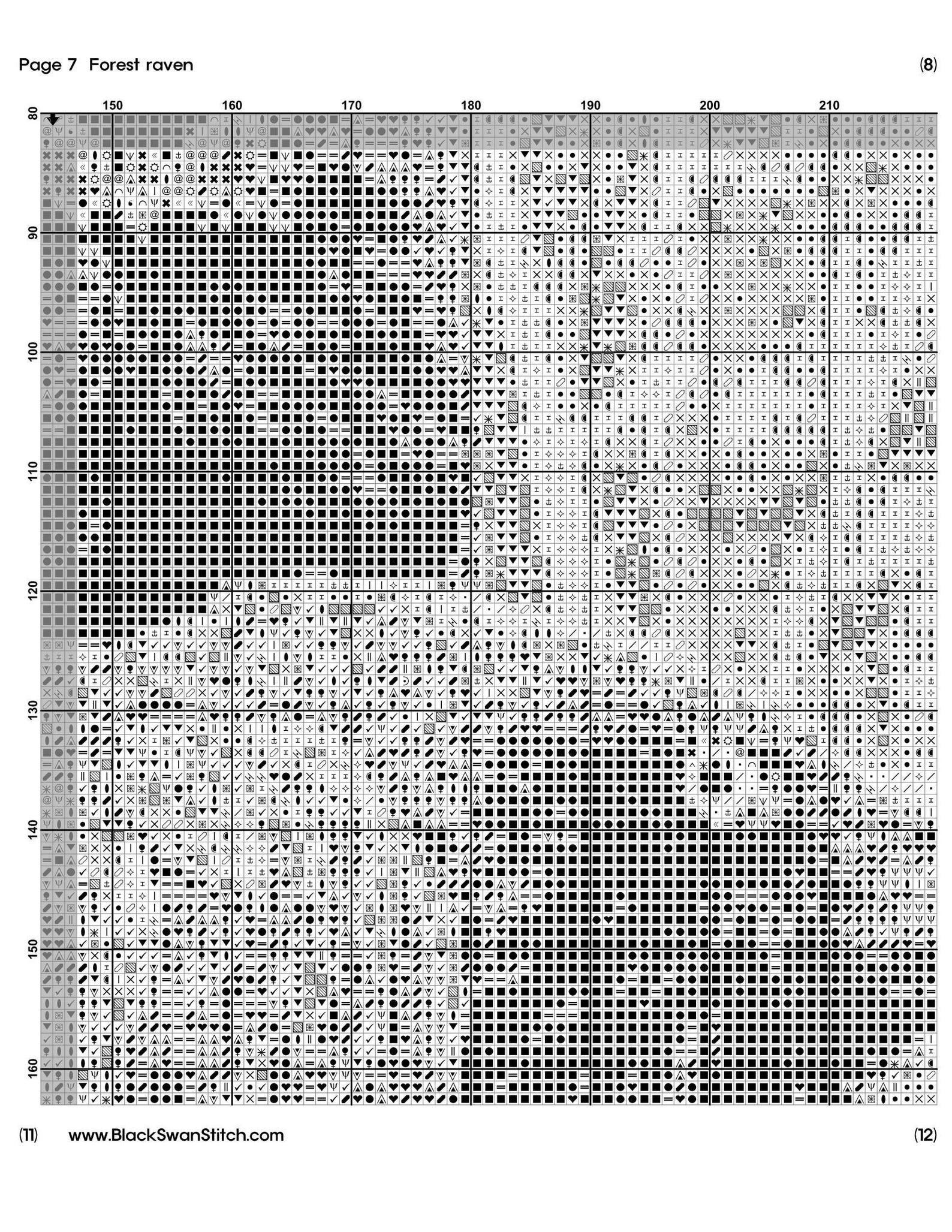 Forest Raven - Chart Counted Cross Stitch Pattern Needlework PDF - Etsy