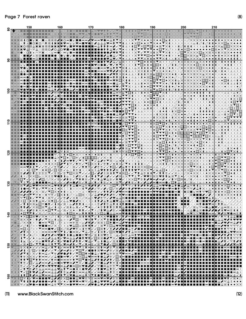 Forest Raven - Chart Counted Cross Stitch Pattern Needlework PDF - Etsy