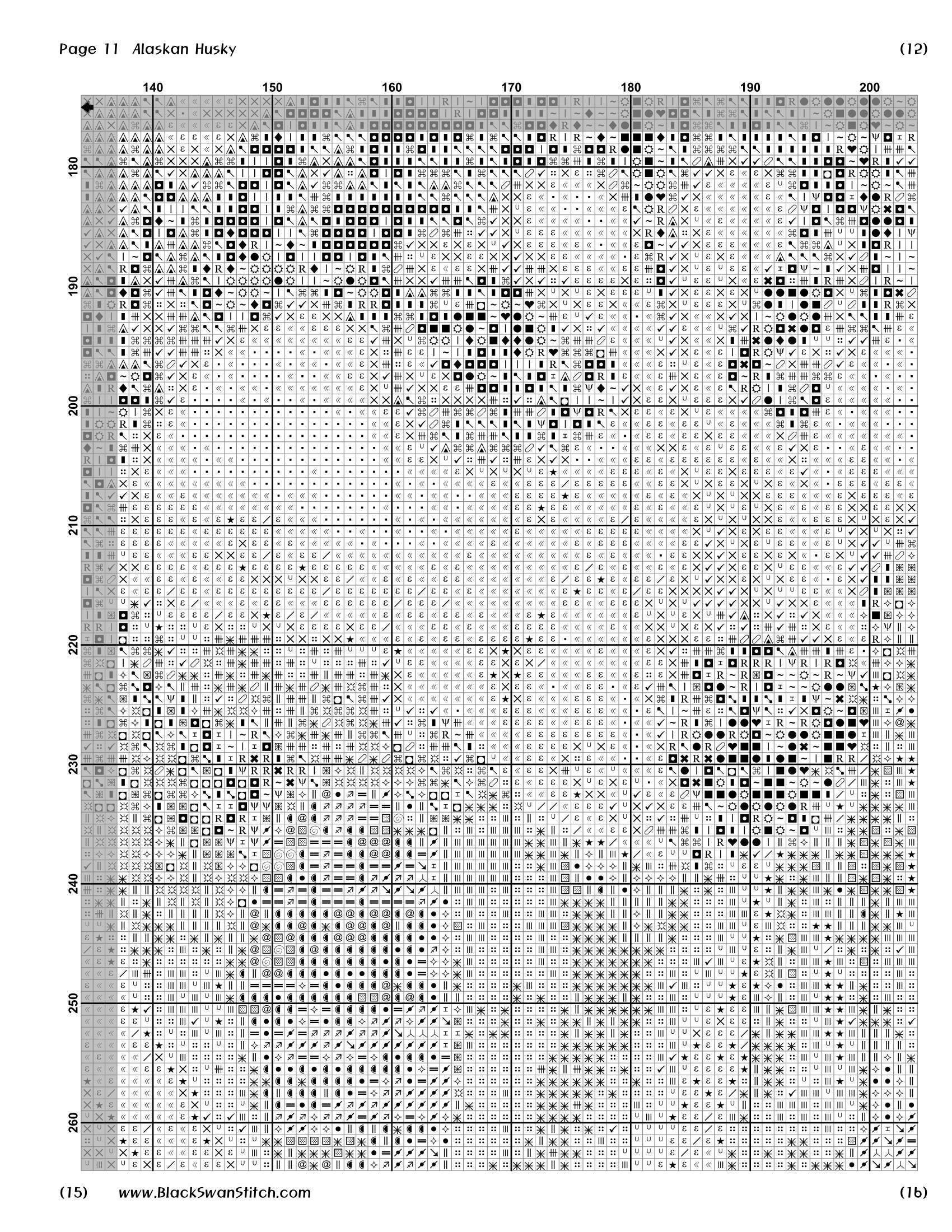 Alaskan Husky Dog Puppy Chart Counted Cross Stitch Pattern Needlework ...