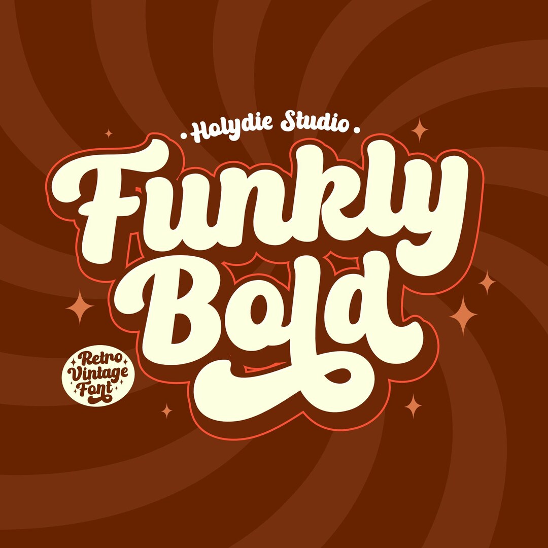 Funkly Bold Retro Font , Procreate Font, Cricut Fonts, Fonts for ...