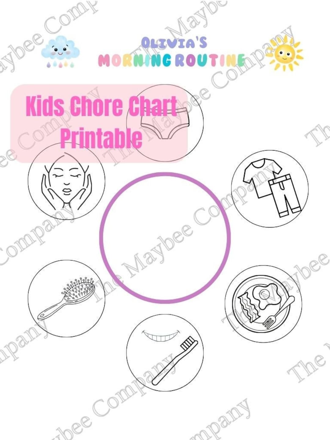 Kids Daily Task Chore Chart PRINTABLE for Montessori Home - Etsy