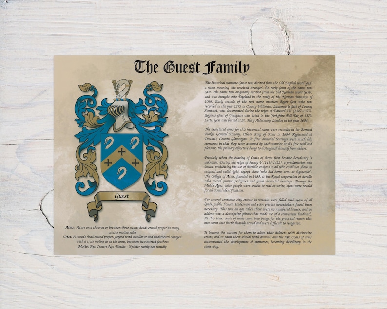 Surname History With Family Crest, Heraldry, Genealogy, Family Name ...