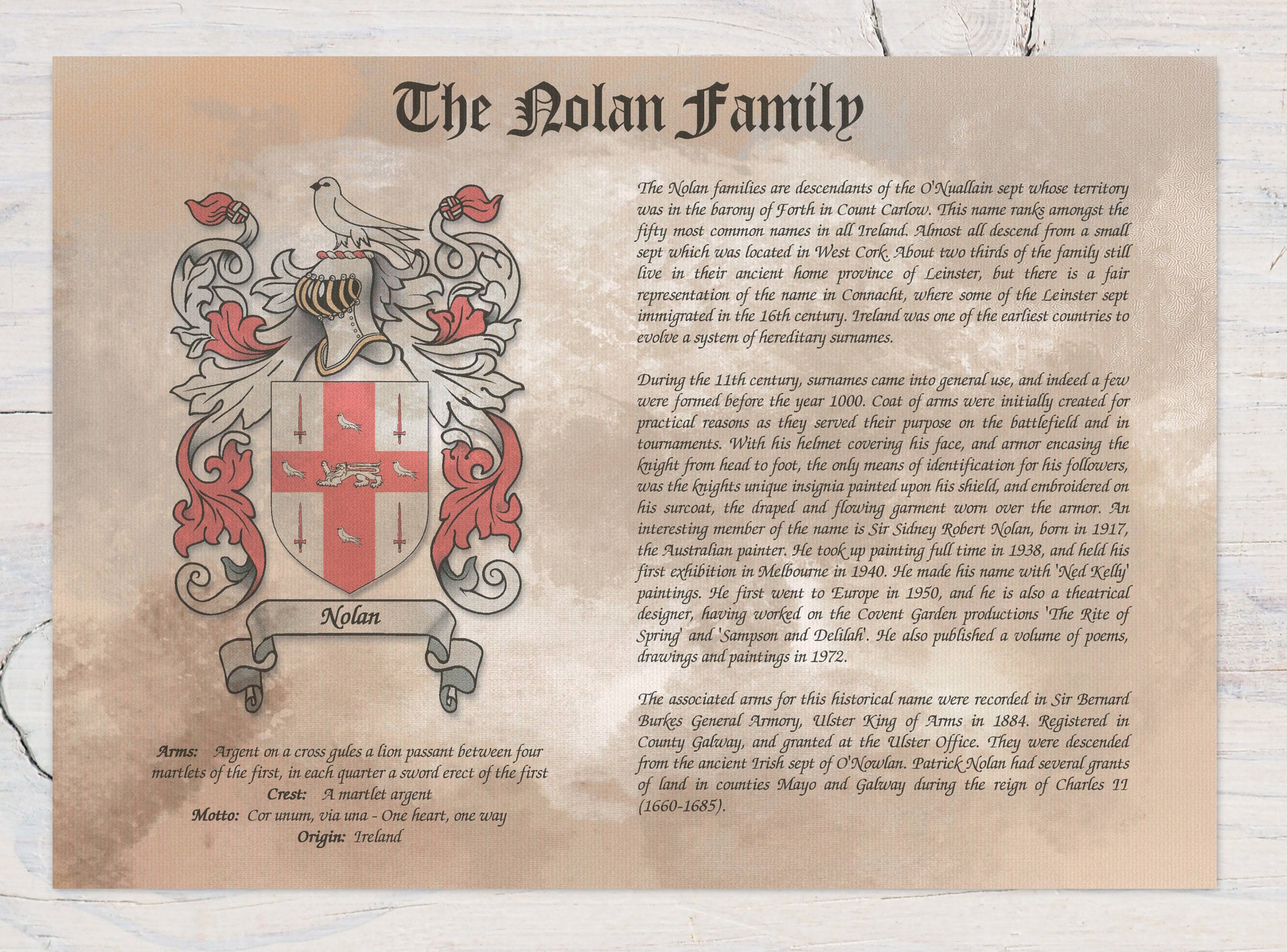 Surname History With Family Crest Heraldry Genealogy Family - Etsy UK