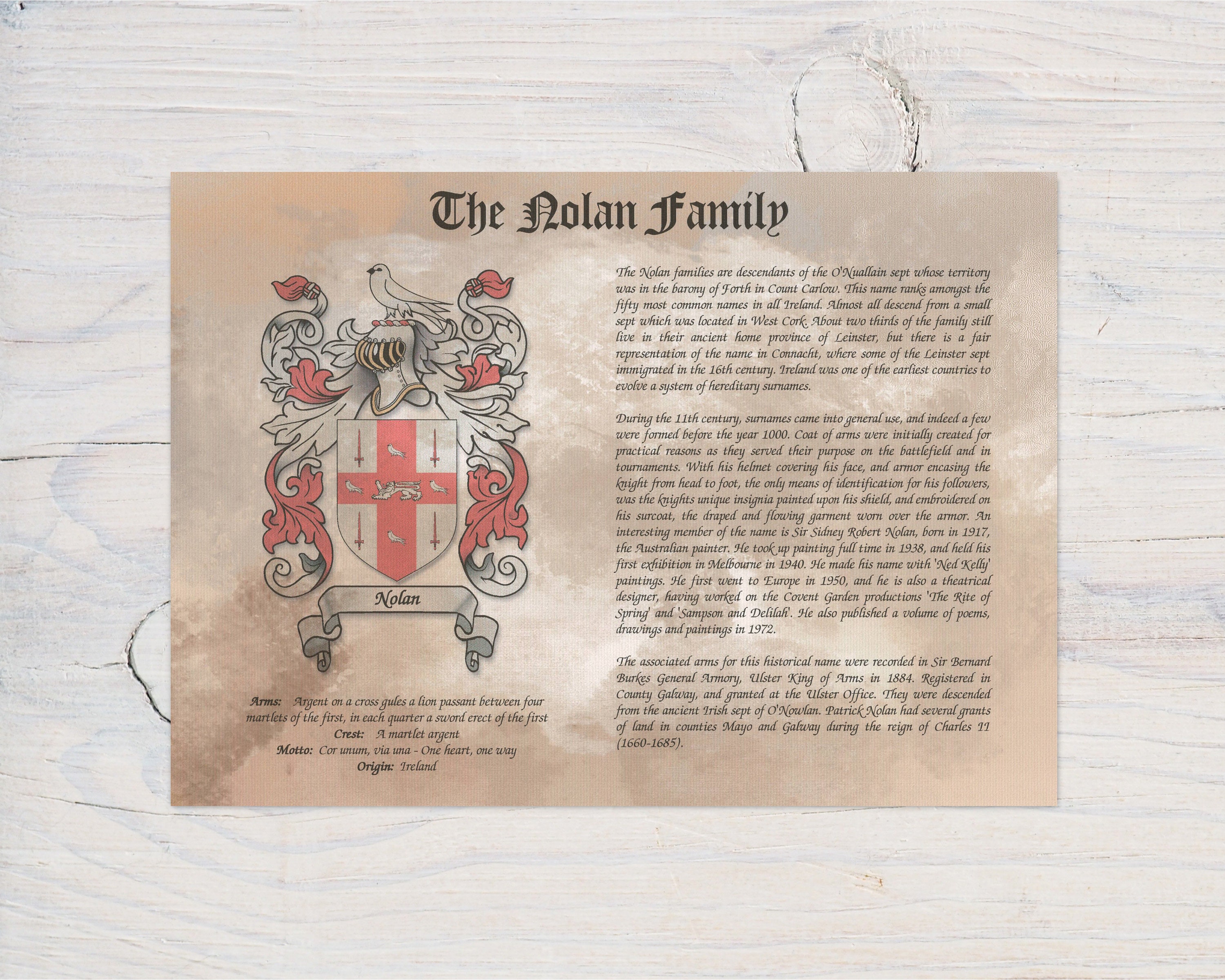 Surname History With Family Crest Heraldry Genealogy Family - Etsy UK