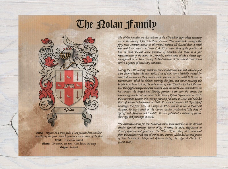 Surname History With Family Crest Heraldry Genealogy Family - Etsy UK