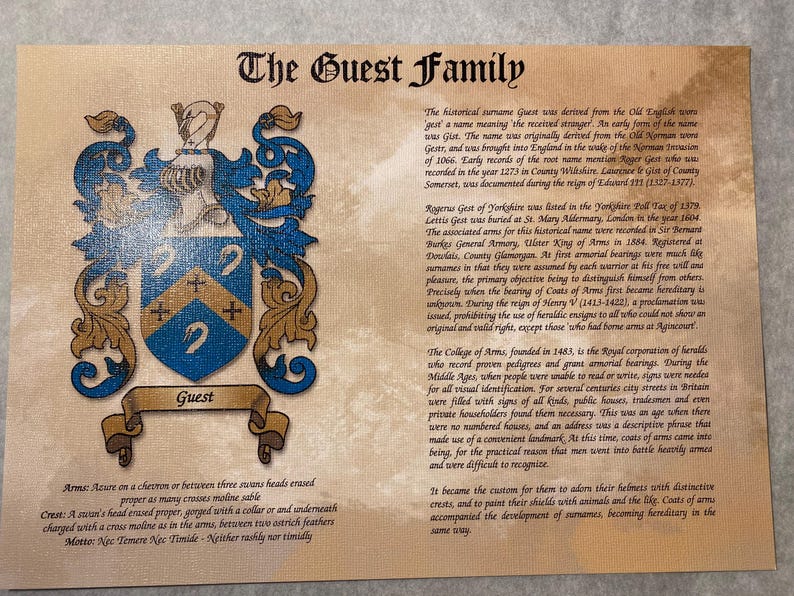 Surname History With Family Crest, Heraldry, Genealogy, Family Name ...
