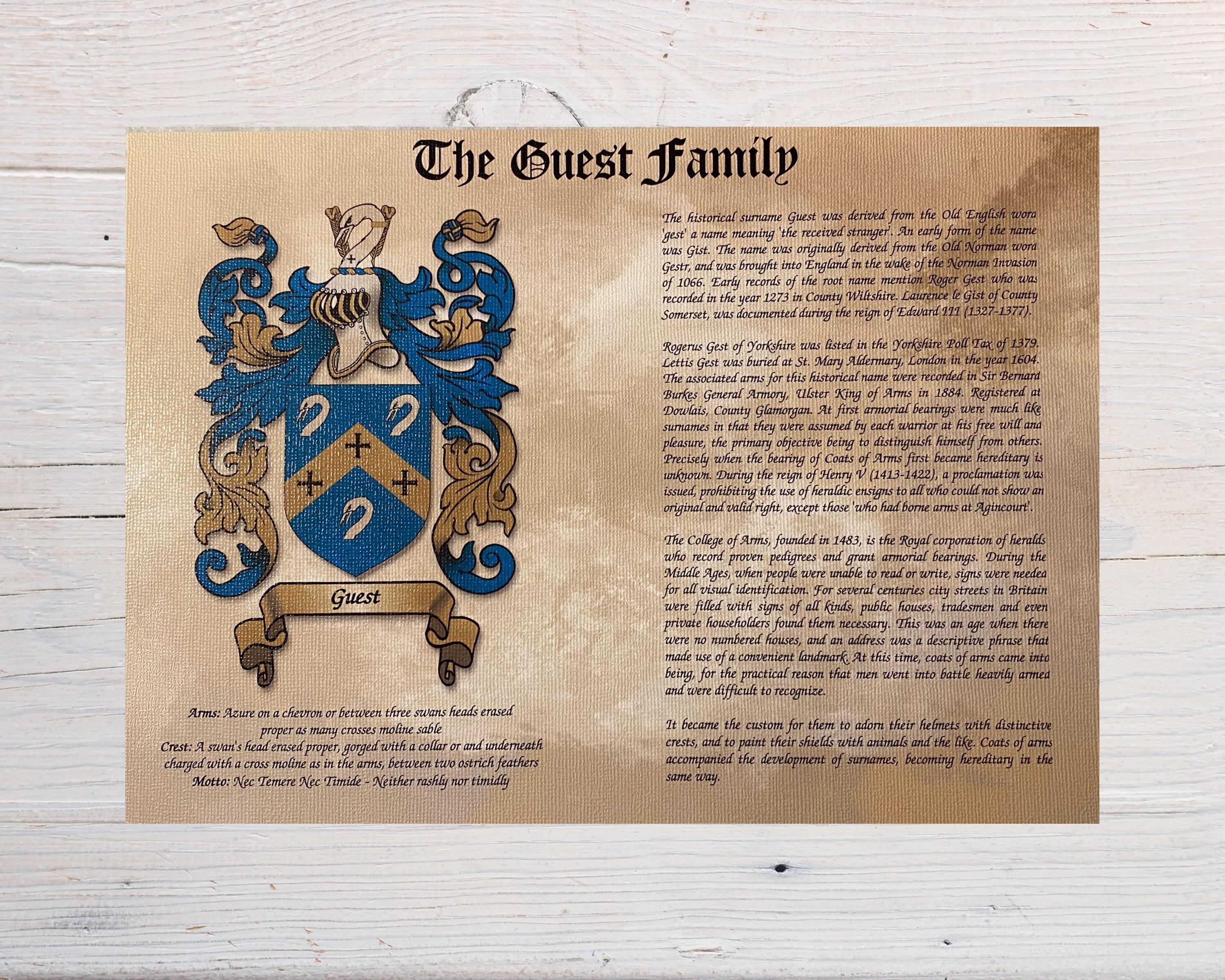Surname History With Family Crest, Heraldry, Genealogy, Family Name ...