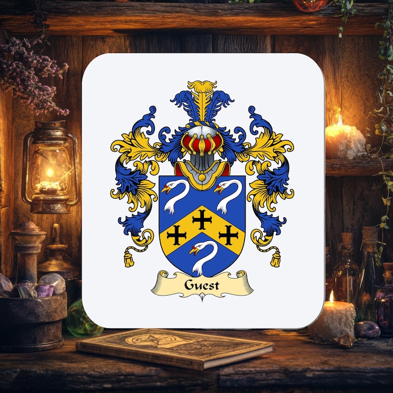 Personalised Family Crest Coaster: Heraldry Art, Surname Gift - Etsy UK