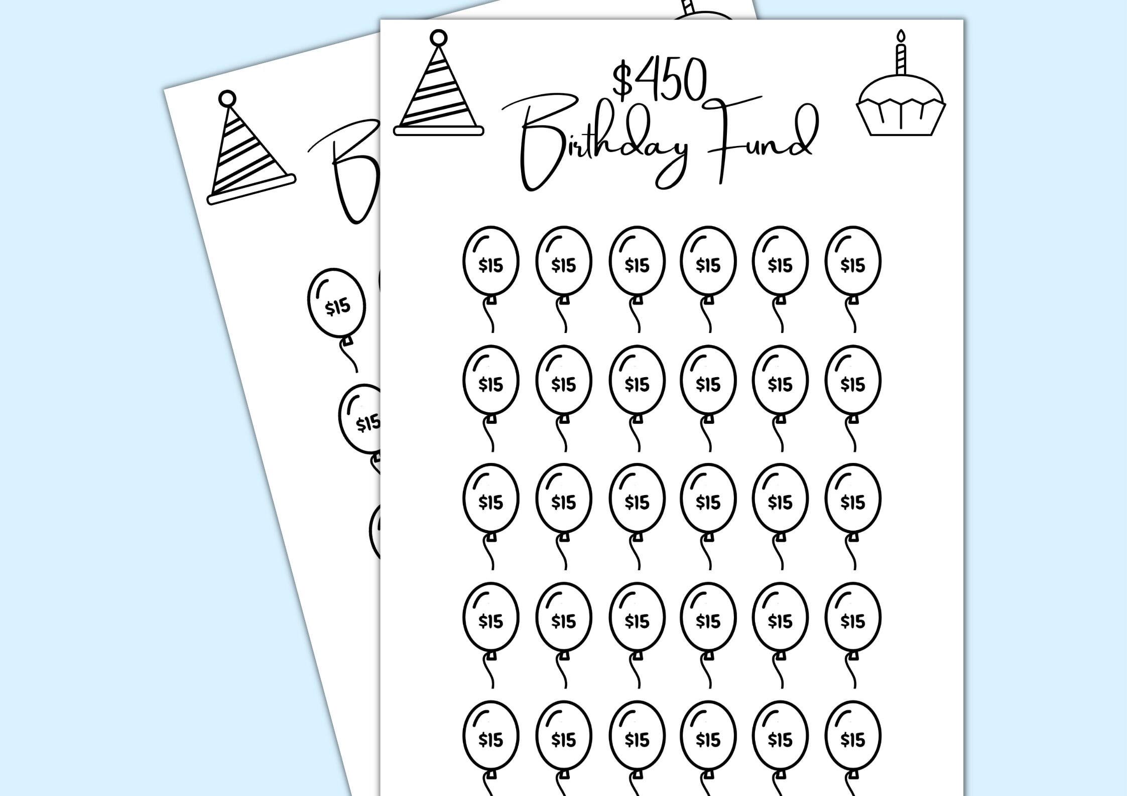 450 Dollar Birthday Fund | Birthday Savings Tracker | Balloon Money ...