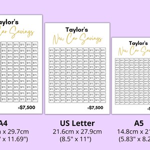 Personalised Savings Trackers Printable Savings Challenge Custom Order ...