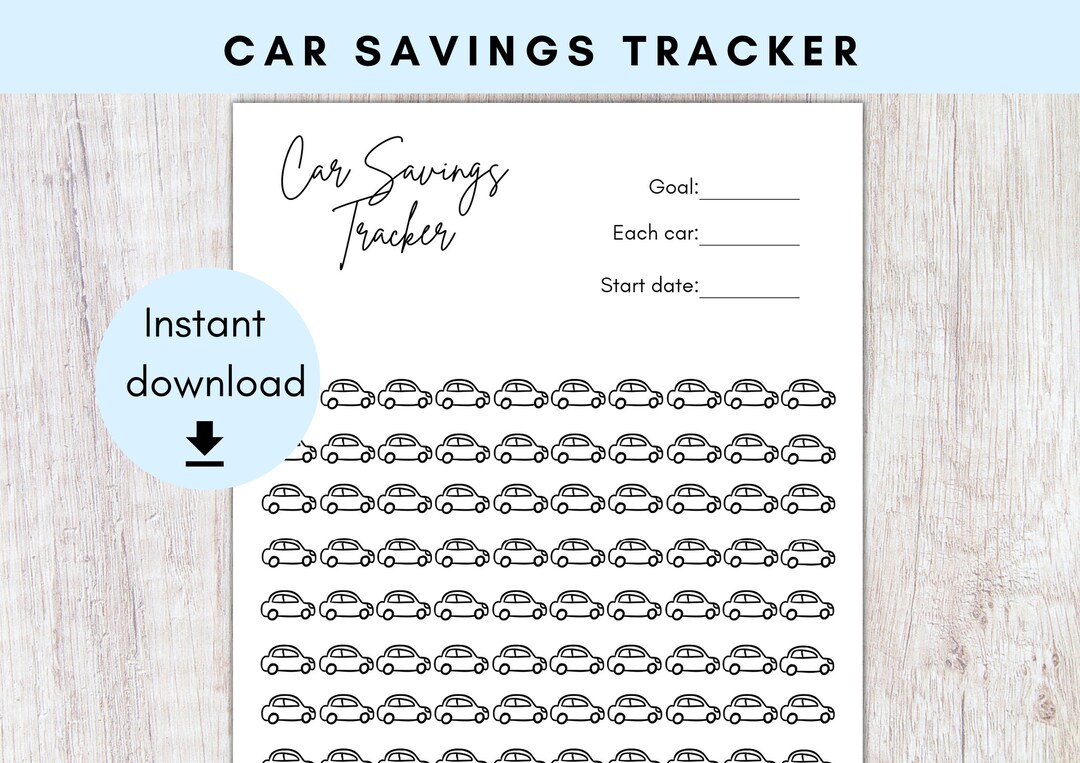Car Savings Tracker | Motor Vehicle Savings Challenge | New Car Sinking ...