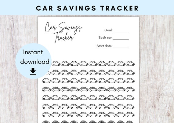 Car Savings Tracker Motor Vehicle Savings Challenge New | Etsy