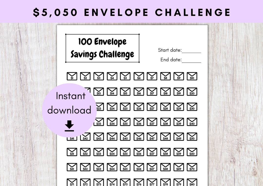 100 Envelope Savings Challenge | Cash Envelope Saving System ...