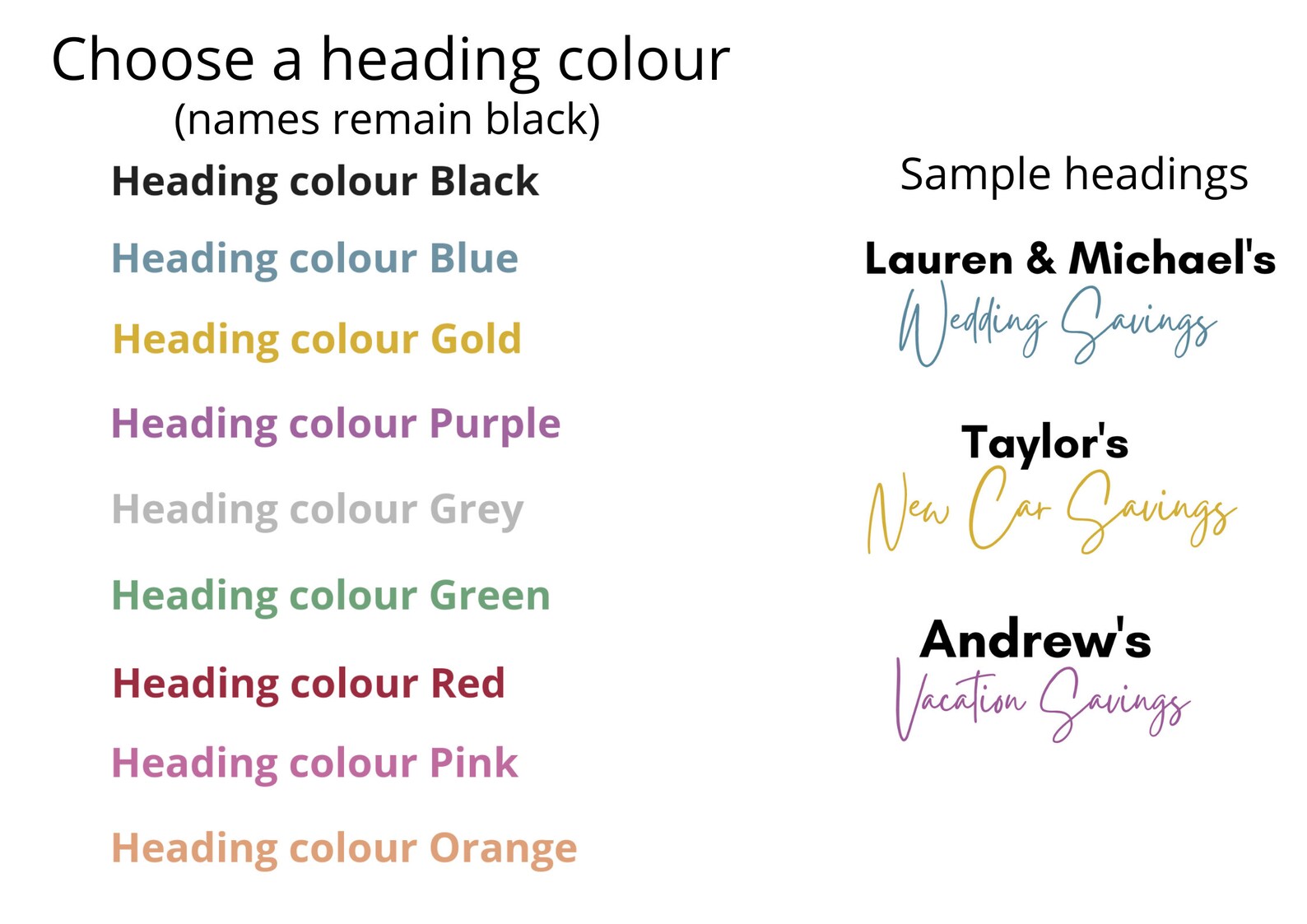 Personalised Savings Trackers Printable Savings Challenge Custom Order ...