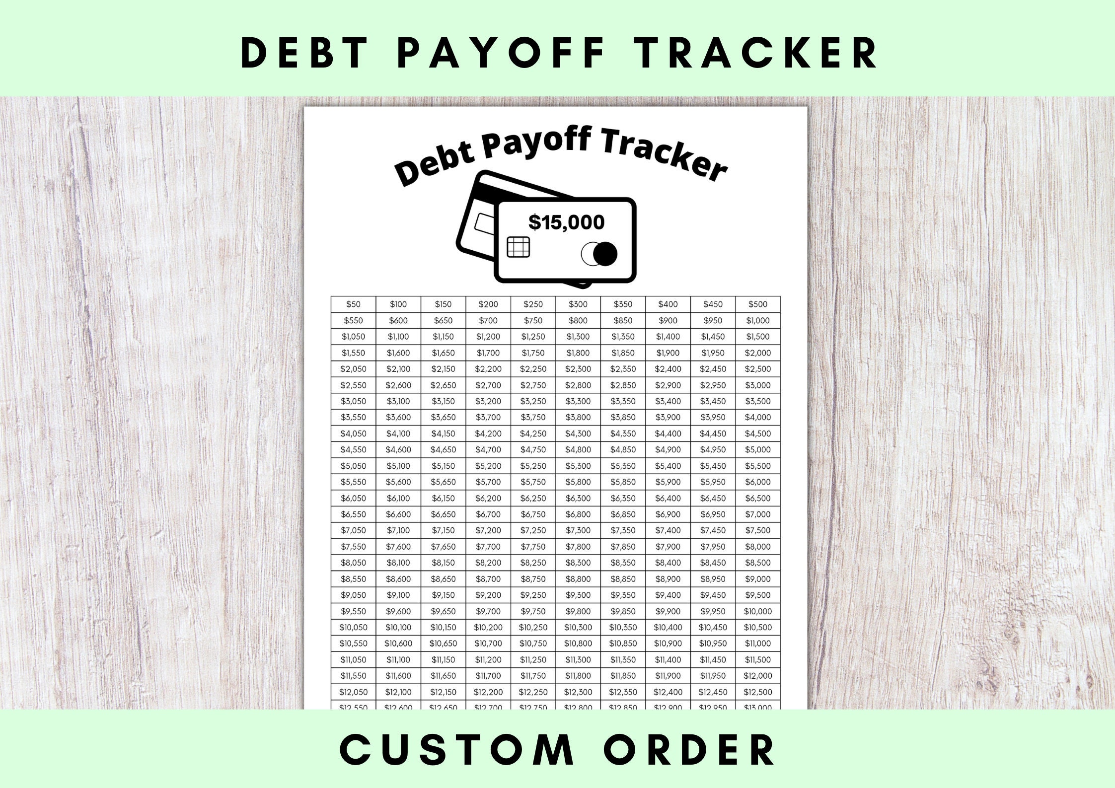 Custom Debt Payoff Tracker Personalised Debt Payment Chart Personal ...