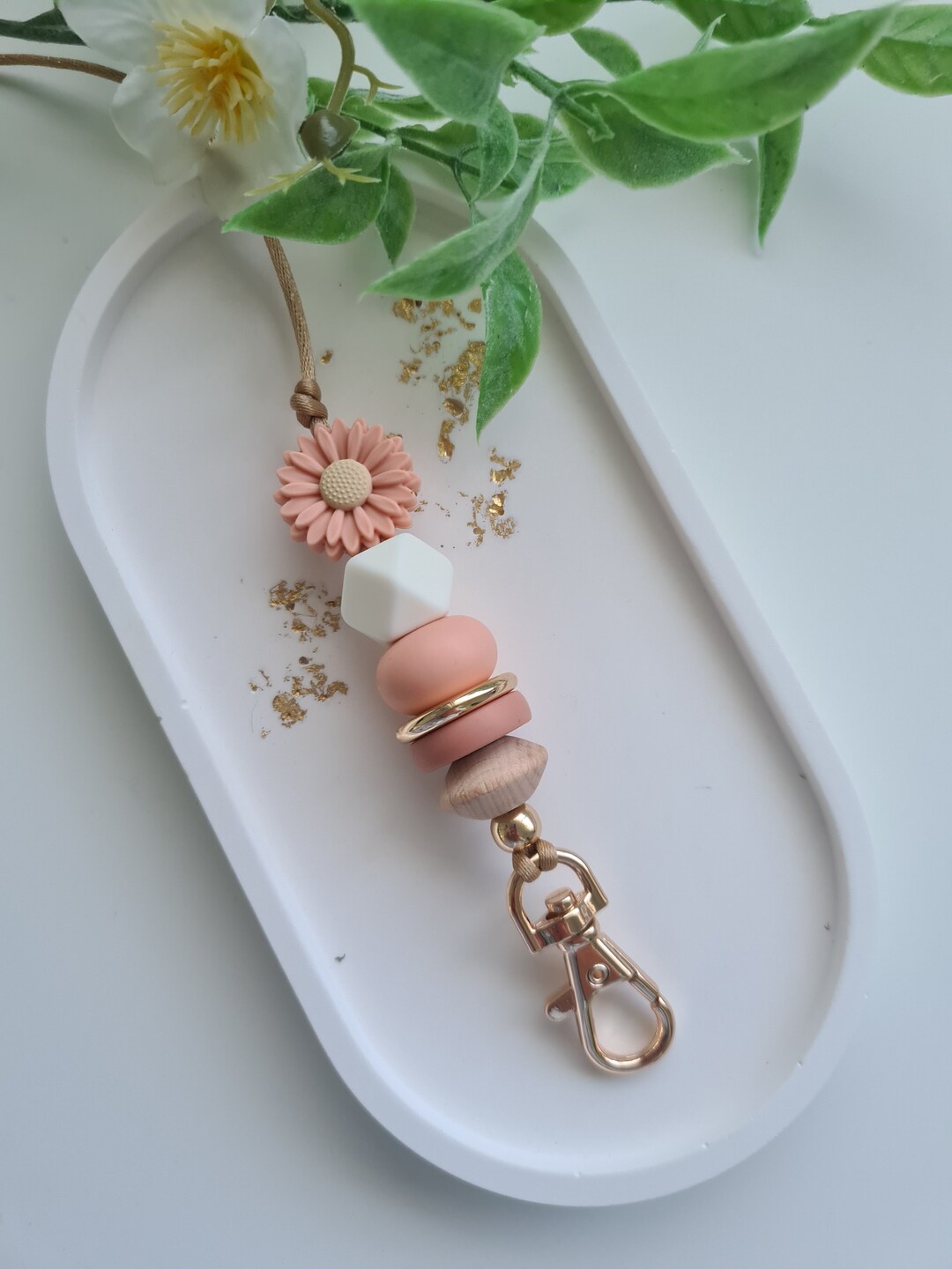 Peachy Flower Lanyard. Teacher Gift. Educator Thank You Gift. Daisy ...