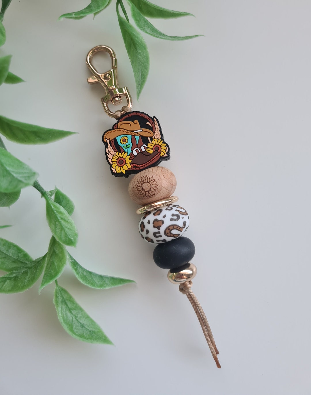 Cowboy Boots Keychain Keys Accessories Silicone Beaded Keychain ...