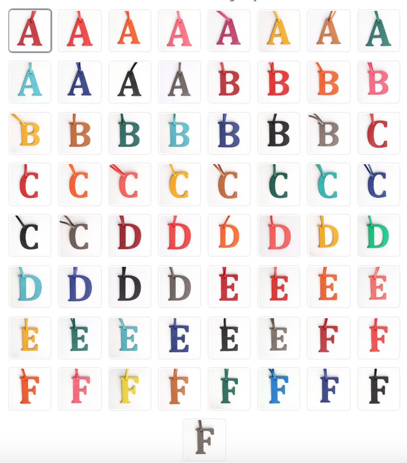 Leather Letter / Alphabet Bag Charm Handbag Accessories - Etsy