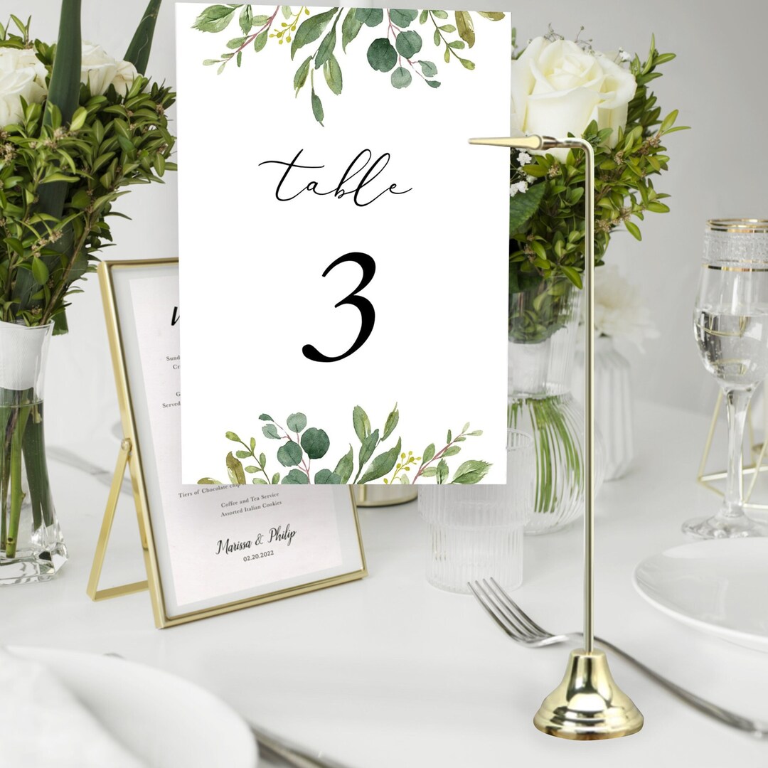 Gold, Rose Gold, Silver, Matt Black Stand: Chic Wedding Place Card ...