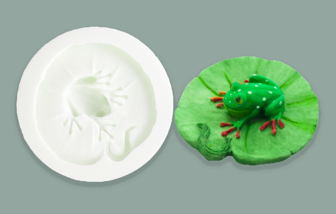 3d Frog on a Lily Pad Silicone Craft Mould Food Safe for Cupcake ...