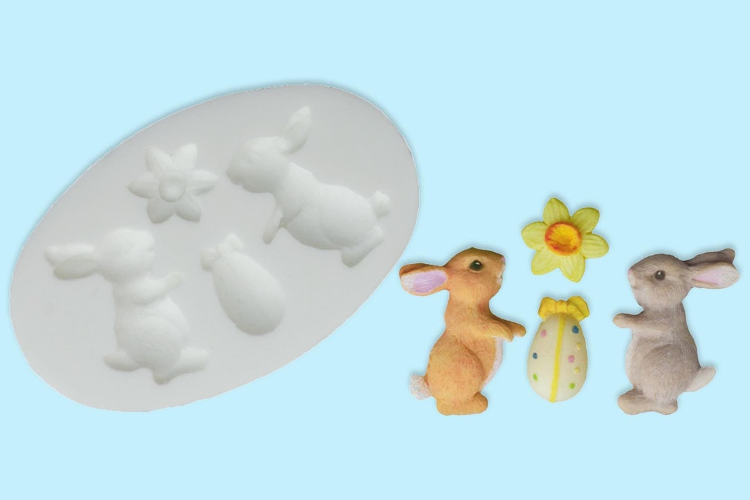 Easter Rabbit, Bunny Rabbits, Daffodil, Easter Egg Silicone Craft Mould ...