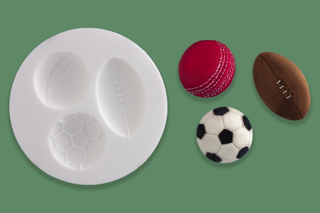 Cricket Ball - Rugby Ball & Football Sports Balls Silicone Craft Mould ...