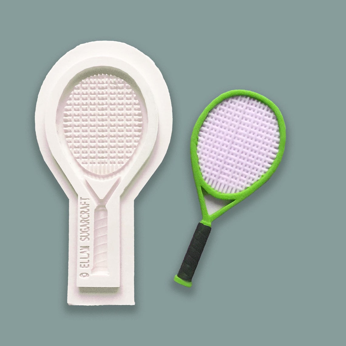 4" Large Tennis Racquet Silicone Craft Mould Food Safe for Cake Toppers ...