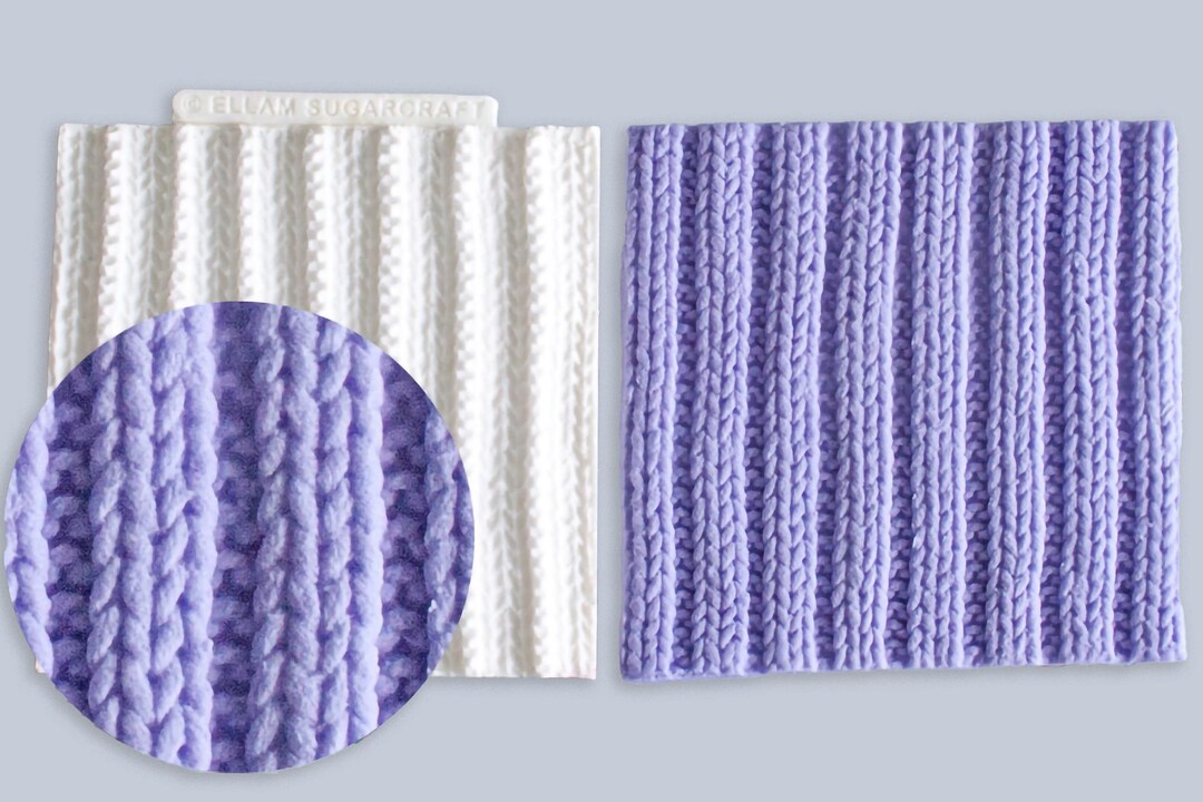 Regular Knit - Rib Knitted - Texture Embossing Knit Mat Silicone Mould ...