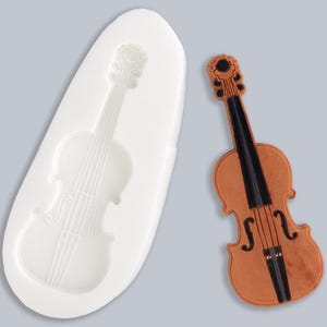 Violin Musical Instrument 80mm X 30mm Silicone Craft Mould, Food Safe ...