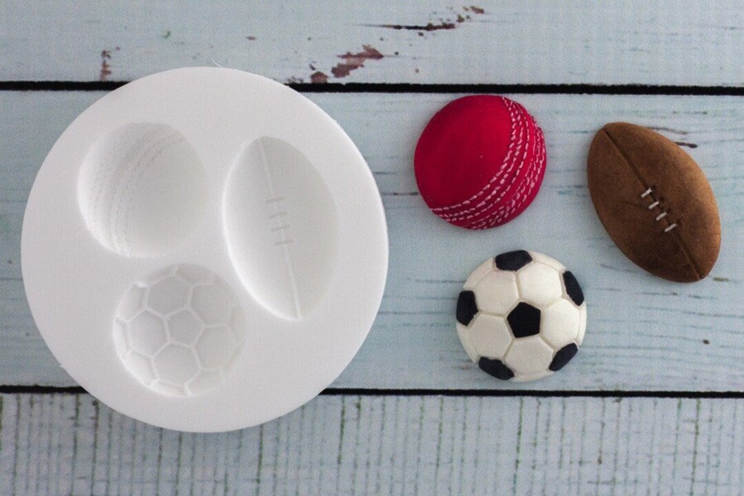 Cricket Ball Rugby Ball & Football Sports Balls Silicone Craft Mould ...
