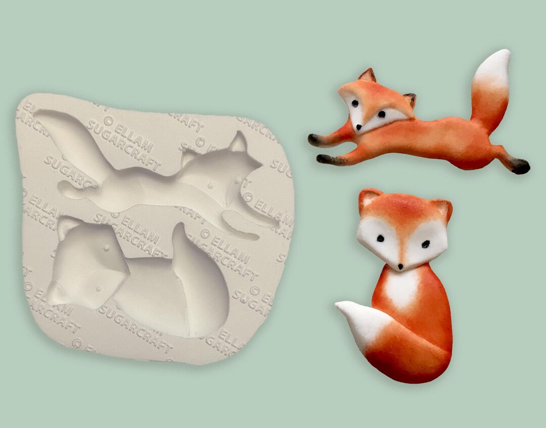 Hand Sculpted Whimsical Woodland Fox, Foxes Silicone Craft Mould, Food ...