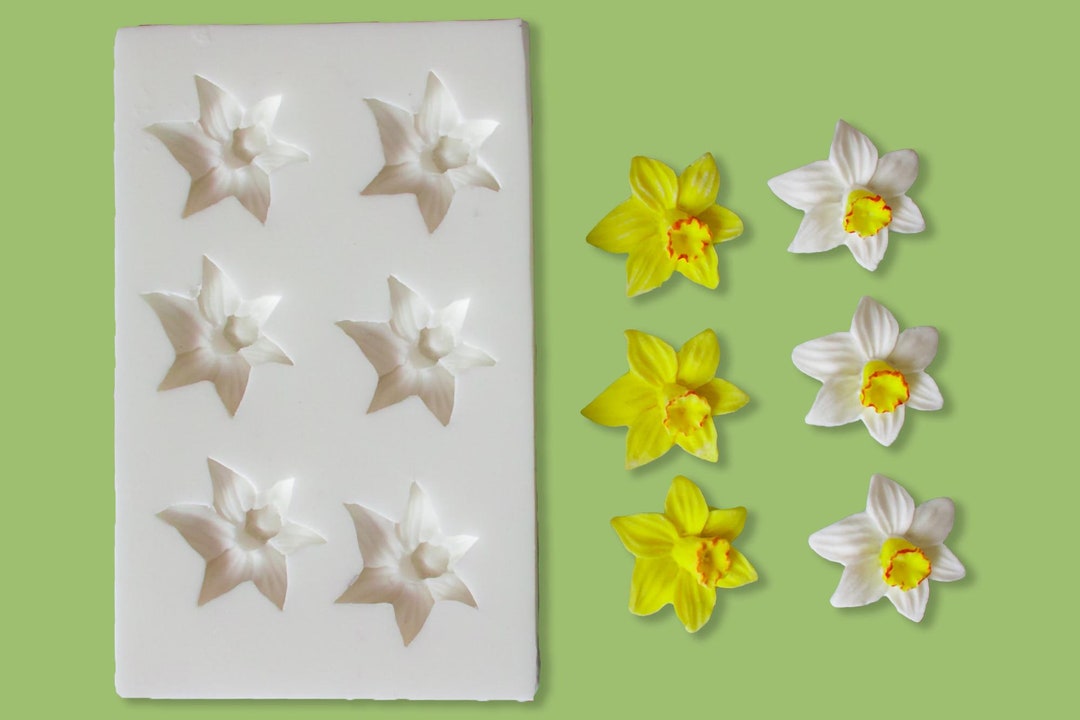 Small Spring Daffodil Flower Single Design 6 Cavity Repeat Silicone ...