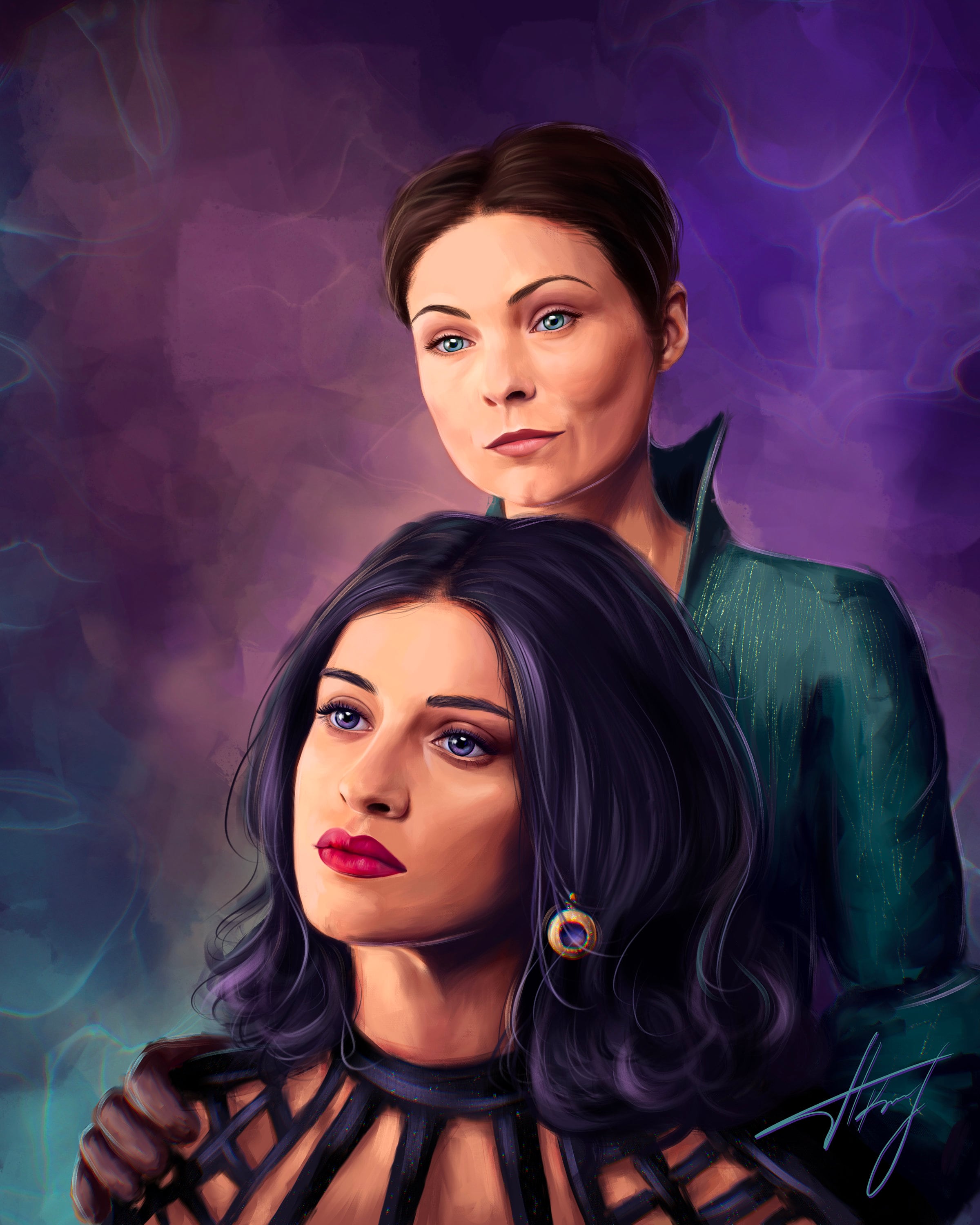 Tissaia and Yennefer, the Witcher, Celebrity Painting, Digital Art ...