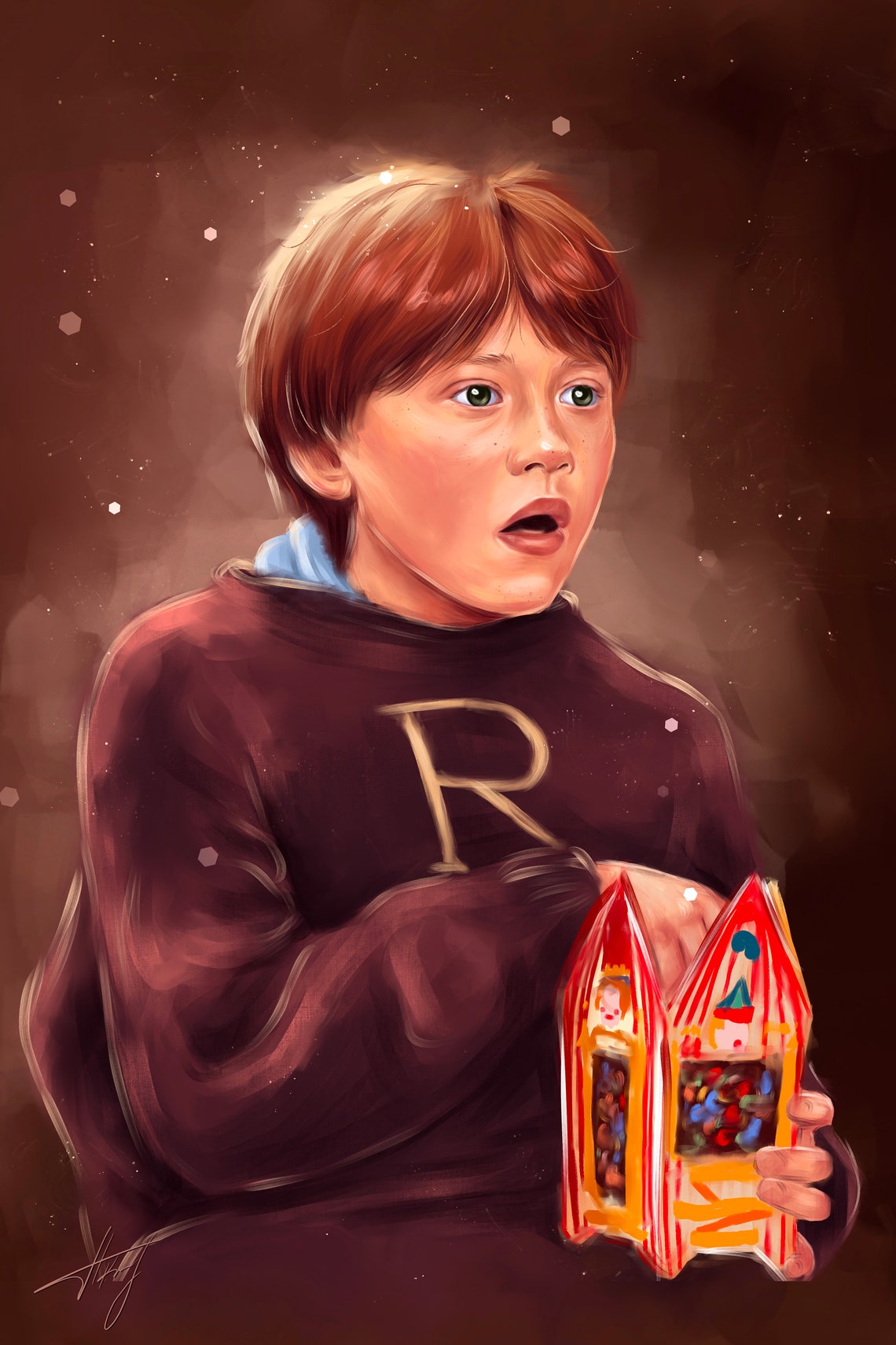 Ron Weasley, Printable Wall Art, Digital Art, Celebrity Painting ...