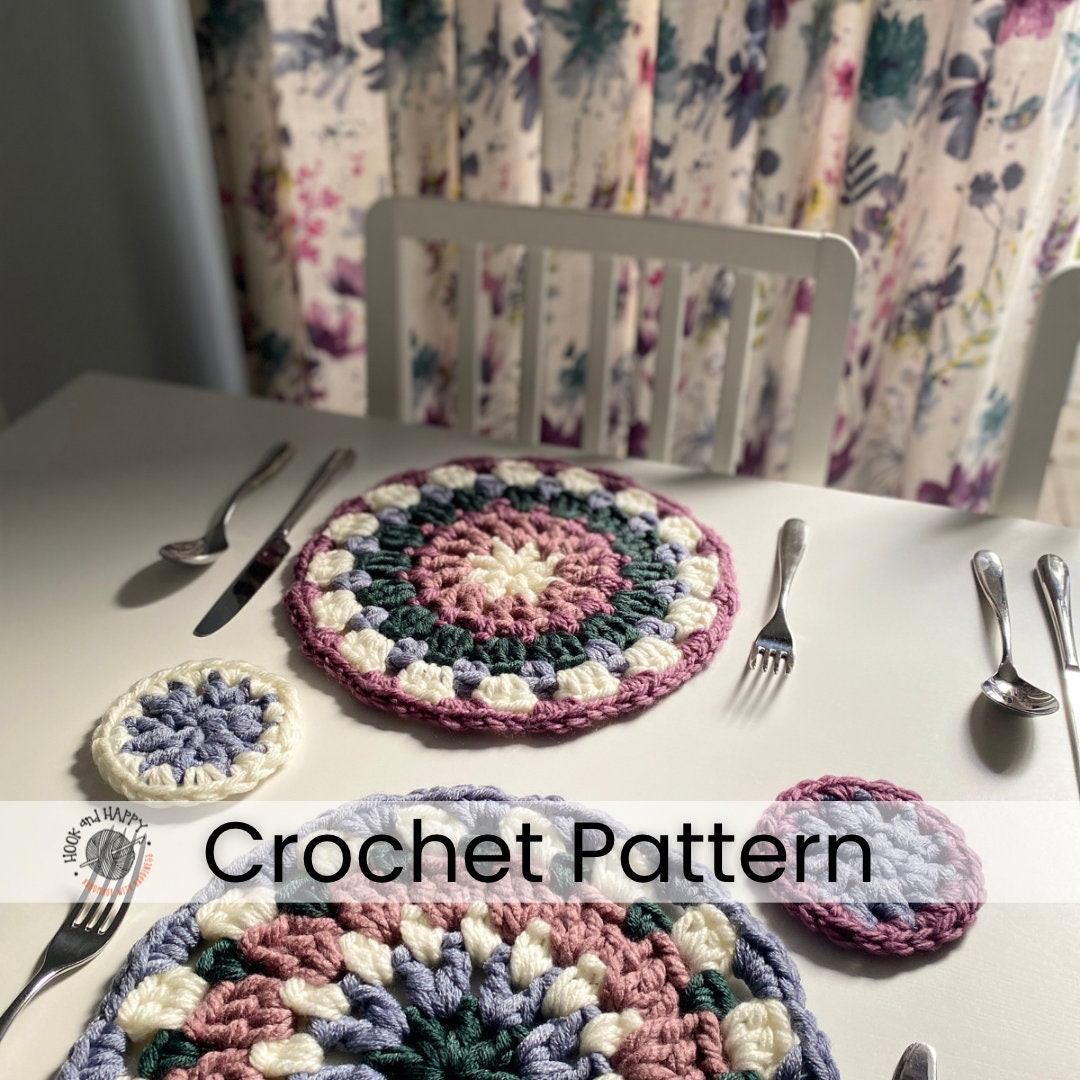 Table Mats Crochet Pattern // Around the Table Mats / Crochet Décor ...
